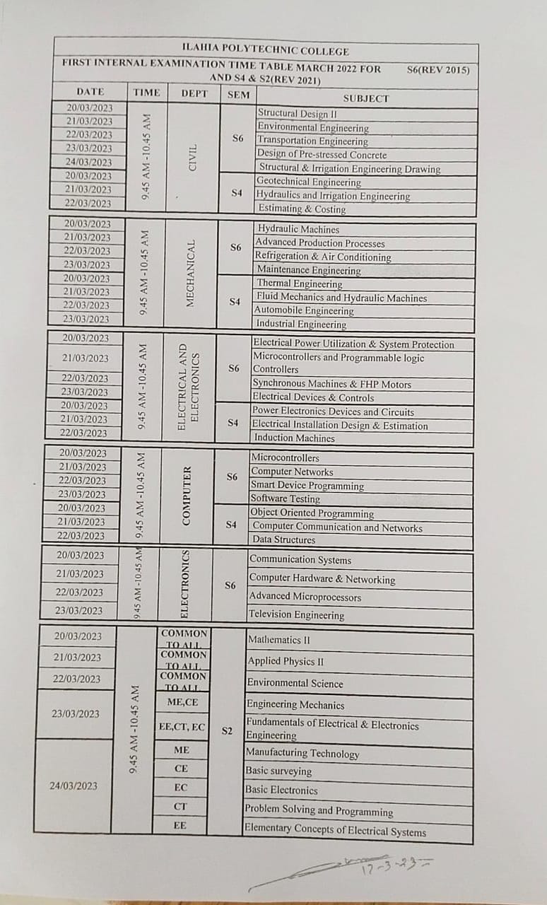 Student’s Corner – Ilahia Polytechnic College, Muvattupuzha.